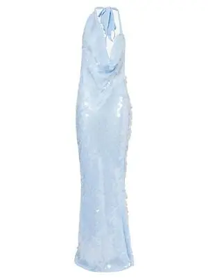 RAT AND BOA Anais Paillettes Woven Maxi Dress - Blue