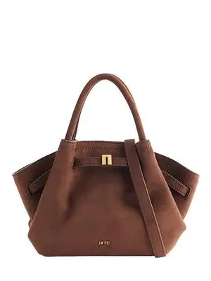 Jw Pei JW Pei Hana Mini Faux Suede Tote Bag With Magnetic Closure Mocha