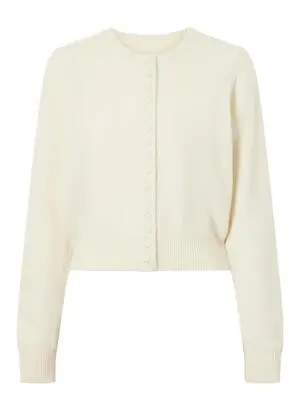 Tove Signe Wool And Cashmere-blend Cardigan - Neutrals