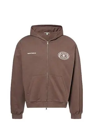 THE COUTURE CLUB Lake Como Logo-print Cotton Hoody - Brown