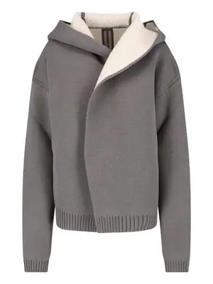 Rick Owens Wool Hooded Jacket - Gray