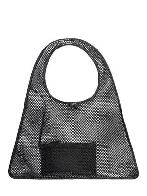 Alaïa Crocheted Shoulder Bag With Leather Trim - Black
