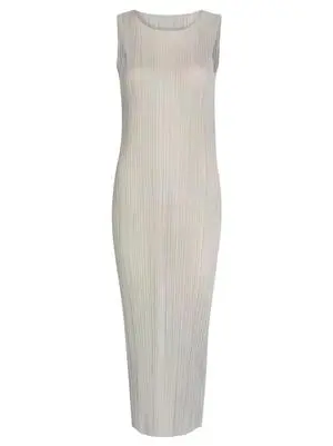 Issey Miyake Sleeveless Midi Dress - Grey