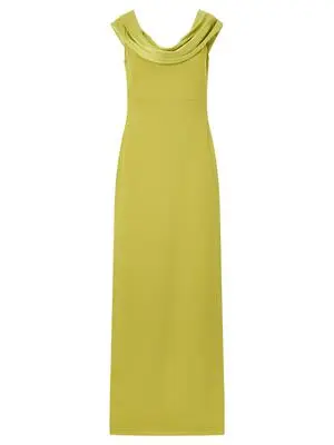 SOLACE LONDON Solace London Adele Draped Satin-Trimmed Crepe Maxi Dress