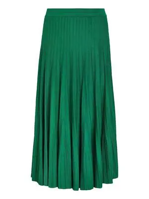 Simkhai Ribbed Knit Pleated Maxi Skirt - Green