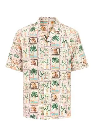 REVOLUTION Graphic-print Short-sleeved Shirt - Neutrals