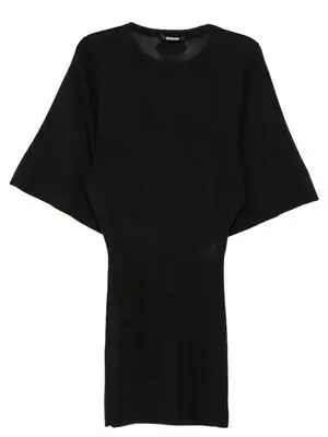 Jacquemus Batwing-sleeve Knitted Dress - Black