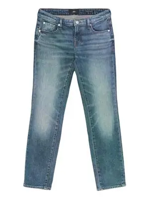 7 For All Mankind Faded Five-pocket Jeans - Blue