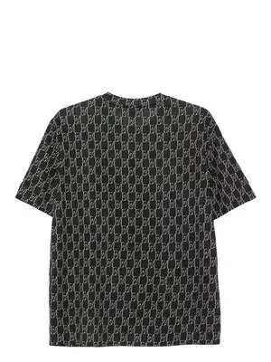 Emporio Armani Monogram-print Short-sleeve T-shirt - Black