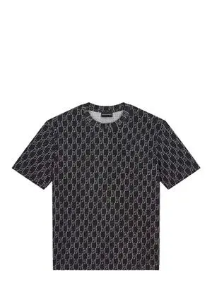Emporio Armani Monogram-print Short-sleeve T-shirt Black