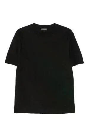 Emporio Armani Chevron-pattern T-shirt - Black