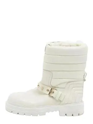 Valentino Garavani Rockstud Biker Boots - Neutrals