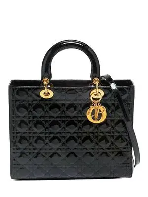 Dior Lady Cannage Tote Bag - Black