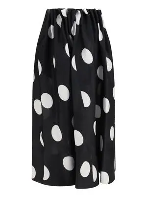 Khaite Riley Polka Dot Silk Gazar Skirt - Black