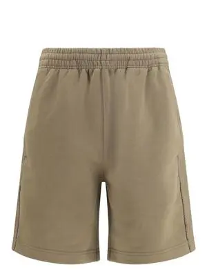 Burberry Cotton Shorts With Check Trim - Brown