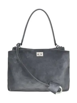 Balenciaga Balenciaga Small Rodeo Handbag In Waxed Suede Calfskin And Smooth Calfskin Leather Grey