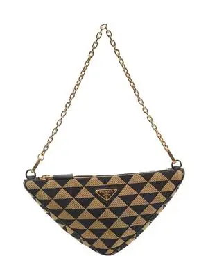Prada Symbole Triangle Shoulder Bag - Black