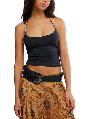 Free People Toni Beaded Halter Tank - Black