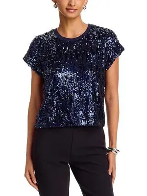 Generation Love Sequinned Top - Navy