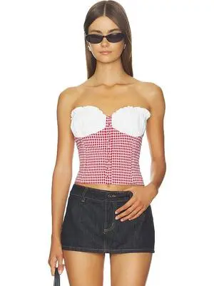 BY.DYLN Sunniva Corset Top - Cherry