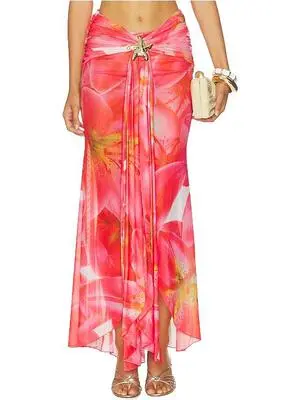 Superdown Maxi Skirt With Starfish Embellishment - Red