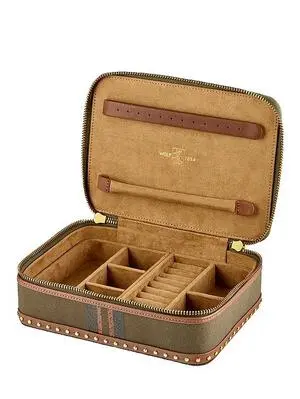 Wolf Ida Travel Zip Jewelry Case With Handle - Brown