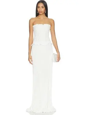 L'IDEE Strapless Pleated Gown - Ivory