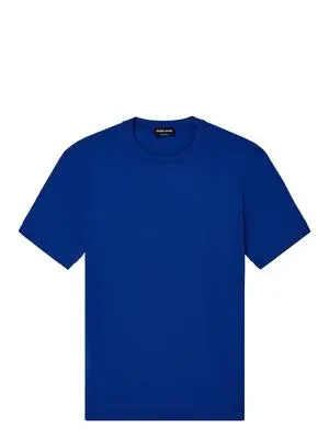 Giorgio Armani Crew-neck T-shirt In Stretch Viscose Jersey - Blue