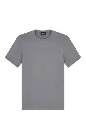 Giorgio Armani Crew-neck T-shirt In Stretch Viscose Jersey Grey