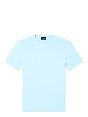 Giorgio Armani Crew-neck T-shirt In Stretch Viscose Jersey - Light Blue