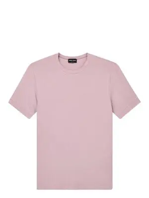 Giorgio Armani Crew-neck T-shirt In Stretch Viscose Jersey - Pink