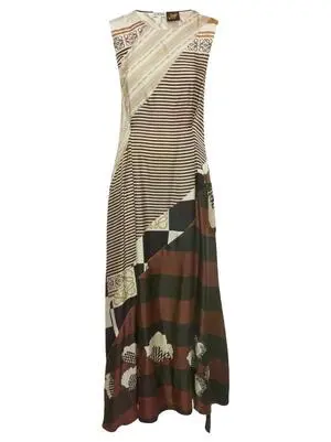 Loewe Printed Cut-out Midi Dress - Brown