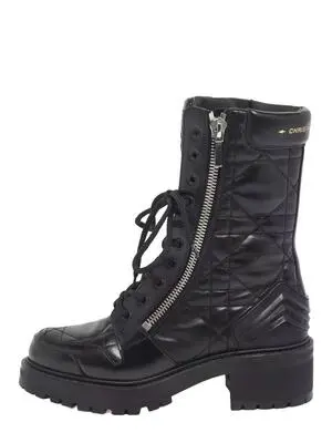 Dior D-leader Cannage Combat Boots - Black