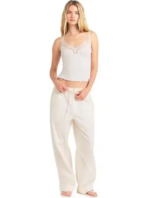 SKIMS Lace Trim Rib Knit Cami - Egret