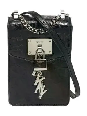 Dkny Elissa Padlock-charm Leather Crossbody Bag - Black