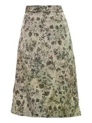 Max Mara Floral Print Midi Skirt - Neutrals