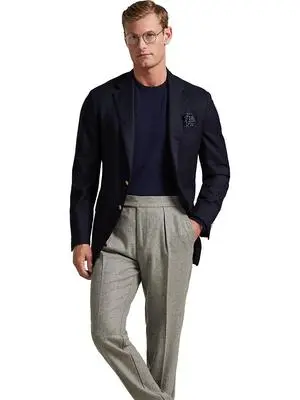 Ralph Lauren Pleated Wool Flannel Trousers - Light Grey