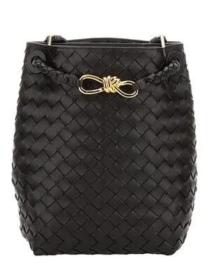 Bottega Veneta Woven Leather Bucket Bag - Nero
