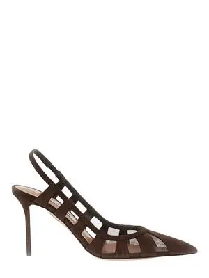 AQUAZZURA Aquazzura Screen Pump 85 Suede Slingback Heels