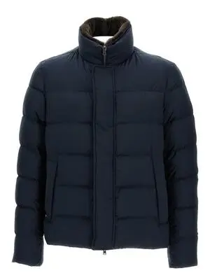 Herno Arendelle Bomber Jacket With Synthetic Fur Trim - Blu