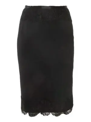 Dolce & Gabbana Lace-trimmed Pencil Skirt - Black