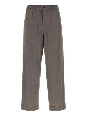 Giorgio Armani Melange Wool Blend Pants - Brown