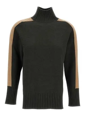 Lorena Antoniazzi High Neck Knitted Jumper With Ribbed Trim - Black