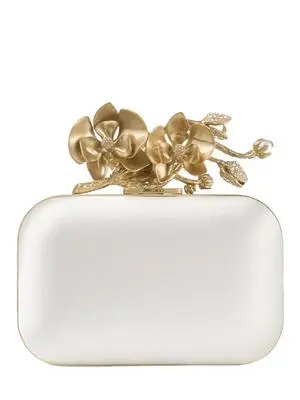 JIMMY CHOO Cloud Clutch With Floral Embellishment - Ivory