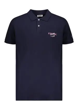 Iceberg Logo Piqué Polo Shirt - Black