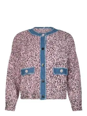 Liu Jo Cardigan With Jewel Buttons And Unfinished Hems - Pink