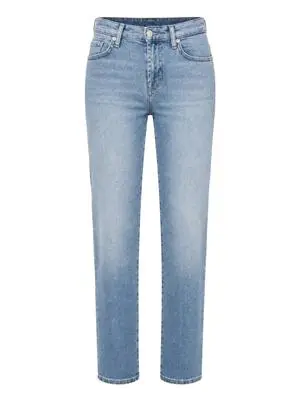 7 For All Mankind Calie Straight Leg Ankle Length Jeans - Blue