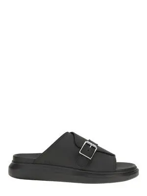 Alexander McQueen Buckled Platform Slides - Black