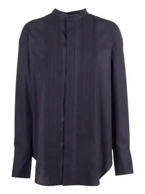 FORTE_FORTE Long Sleeve Embroidered Shirt - Black