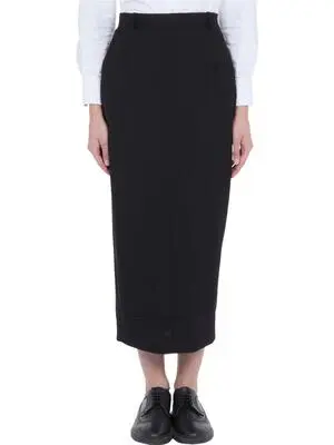 Thom Browne Hopsack Midi Pencil Skirt - Black